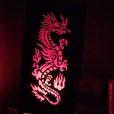 Asian Oriental Red Dragon Japanese Lamp Zen Bedside Lamp Floor Table ...