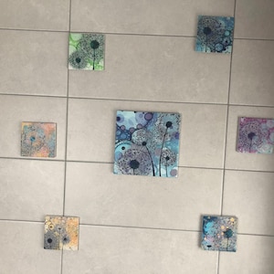 Ceramic Coasters,set of 4 Coasters,hand Painted Designs,coffee Tea ...