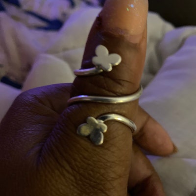 Butterfly Mallet Finger Ring Trigger Finger Splint Ring Sterling Silver ...