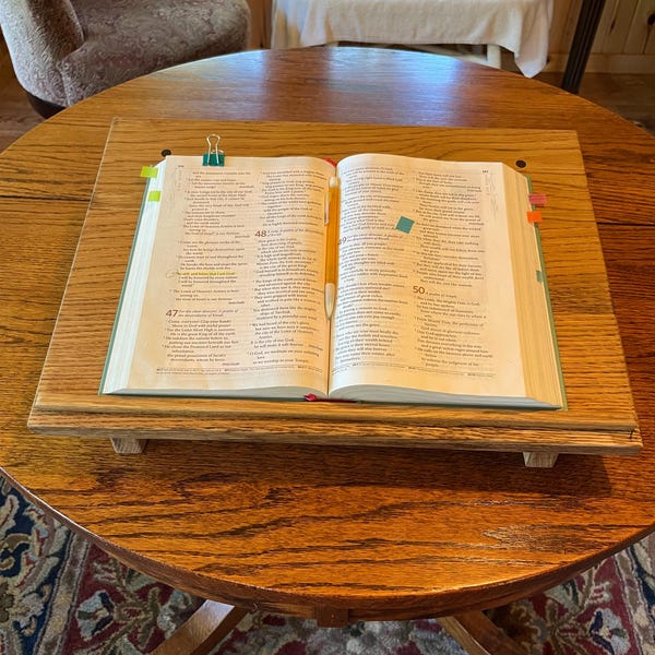 OAK Lectern – Book Stand – Bible, Dictionary, Cookbook, Laptop Stand ...