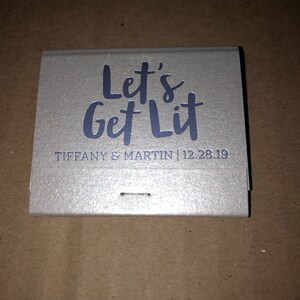 Let's Get Lit Custom Wedding Matchbooks Wedding Favor, Wedding Matche ...