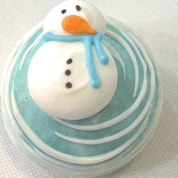 Made to Order | 1 Dozen Royal Icing Snowmen | 1 Inch | Cupcake Toppers ...