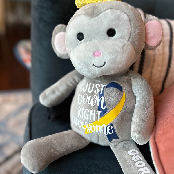 Down Syndrome Gifts for Kids - Personalized Monkey - Down Syndrome ...