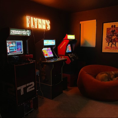 Tron Flynn's Arcade LED Neon Sign, Custom LED Neon Sign, Home Wall Art ...