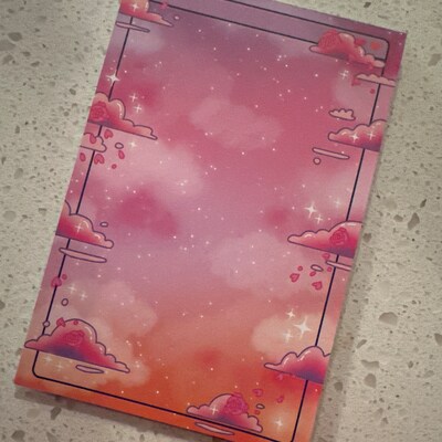 Rose Sky Aesthetic Cute Memo Notepad - Etsy