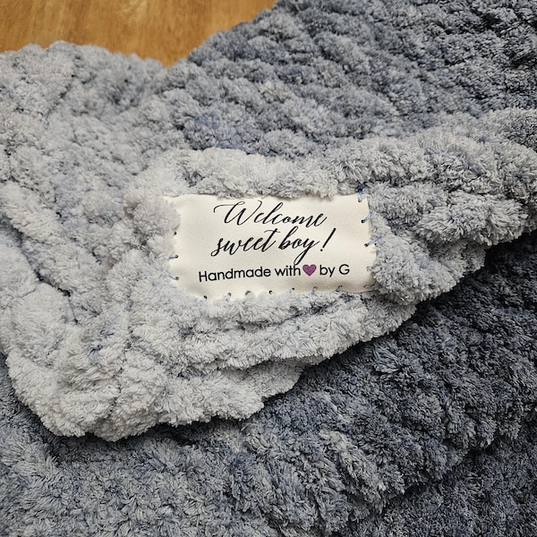 Colour Large Blanket Tag, Label for Blanket, Wedding Gift, Couple Name ...
