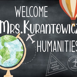 Welcome to Classroom Door Sign World Map Adventure Themed - Etsy