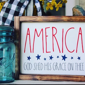 America God Shed His Grace on Thee SVG, Farmhouse Inspired Patriotic ...