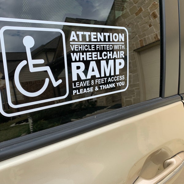 Handicap Wheelchair Ramp Access Decal - Disabled Car Decal - Handicap ...