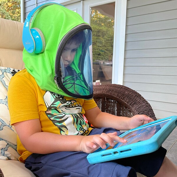 Fully Closed Hooded Kids Shiled , Hooded Face Shield, Anti Fog Child ...
