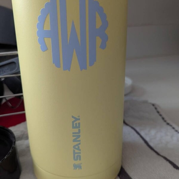 Monogram With Dot Border - Perfect for Yeti, Laptop, Car, Planner and ...