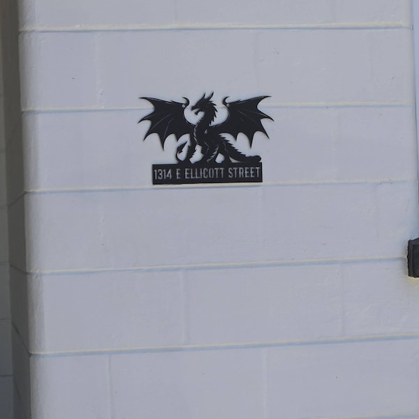 Custom Dragon Address Sign Dragon Metal Sign -dragon House Number Sign ...