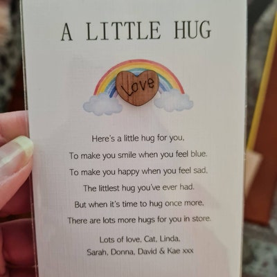 A Tiny Little Pocket Hug Poem Card, Isolation Gift, Miss You, Hug Token ...