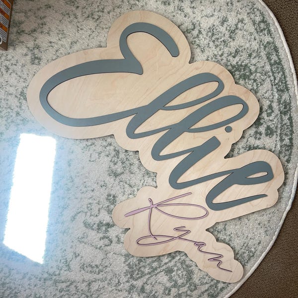 Large Wood Name Sign, Nursery Name Sign, Boho Nursery Sign , Above Crib ...