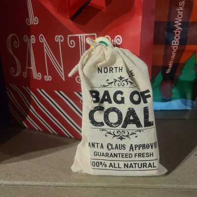 Christmas Bag-bag of Coal-christmas Gift Bag-christmas Favor Bag-santa ...