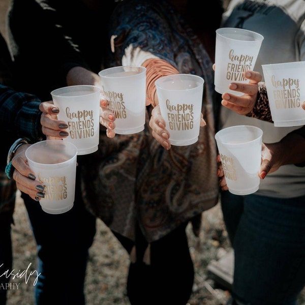 Happy Friendsgiving Frost Flex Thanksgiving Cups, Shatterproof Party ...