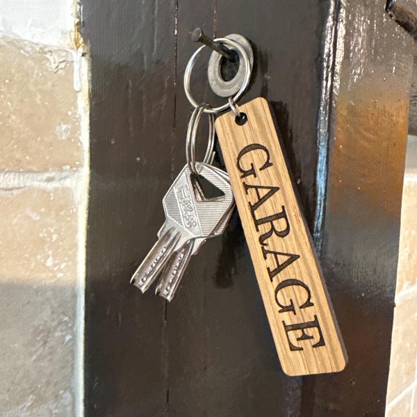 Personalised Oak, Cherry, Walnut Keyring | Keyring for Home, Holiday ...