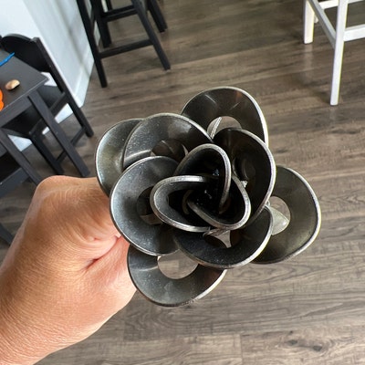 Half Dozen Metal Roses, Six Metal Roses, Welded Metal Rose Sculptures ...