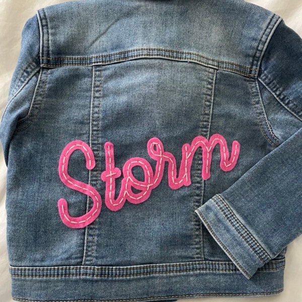 Baby Toddler Kids Personalized Name Embroidered Denim Jean Jacket With ...