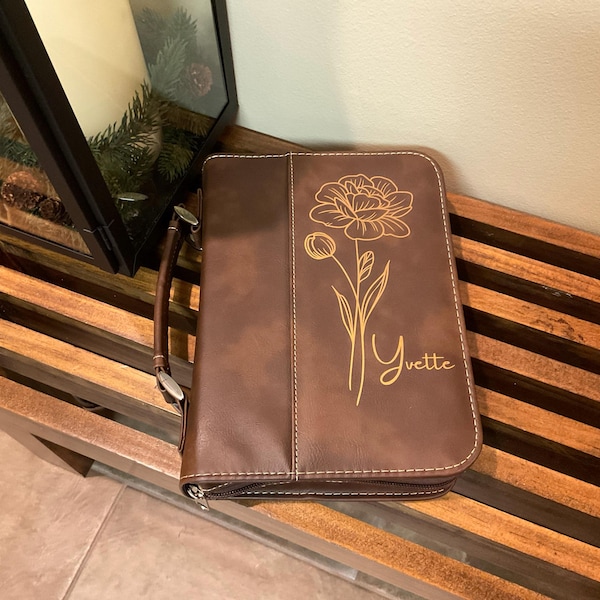 Leather Bible Cover, Engraved Bible Cover, Customized Book Cover ...