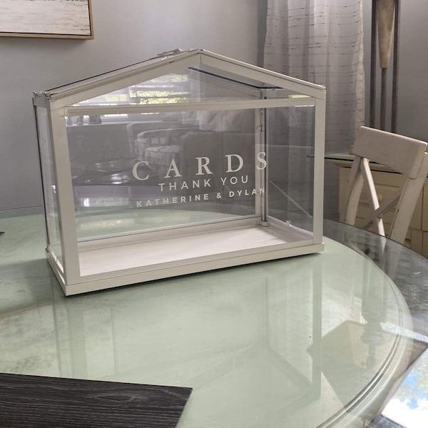 Custom Card Box Vinyl Decal Sticker for Wedding Cards and Gifts Table ...
