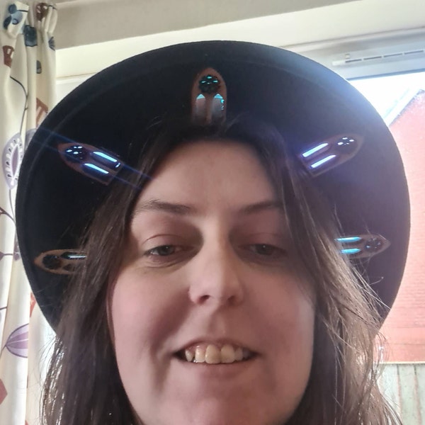 Fedora Hat, Iridescent Window Halo Hat, Gothic Hat, Cottage Core ...