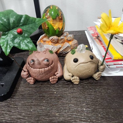 Cute Rock Monster Guardian Magical Glowing Crystal Polymer Clay Fantasy ...