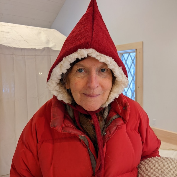 Adult Pixie Hat, Woman Pixie Hat, Purple Wool Hat, Pixie Hat, Witch Hat ...