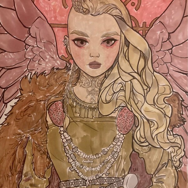 Digital Stamp - Frigg / Freya Goddess Norse Mythology - Queen ...