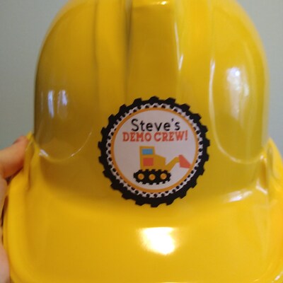 Personalized Plastic Construction Party Hats Construction - Etsy