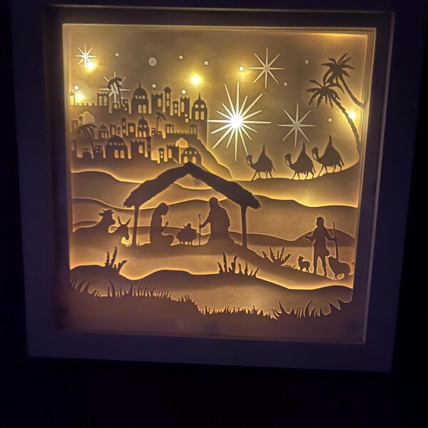 Christmas Nativity SVG Light Box: 3D Shadow Box (digital Download) - Etsy