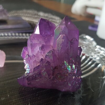 About60-75g Rare Beautiful Purple Flame Aura Quartz Crystal - Etsy