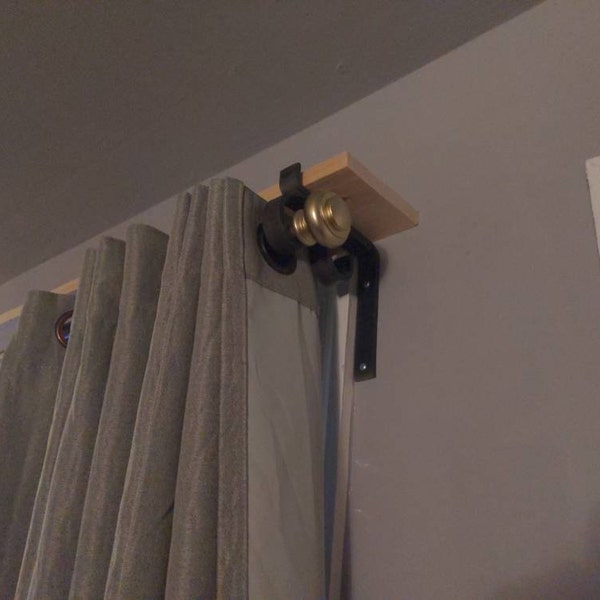 Shelf Bracket With Double Curtain Rod Holder, SOLD INDIVIDUALLY, Shelf ...