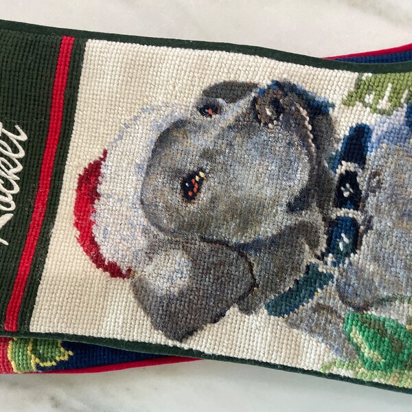 Yellow Lab Dog Stocking | Personalized Needlepoint Christmas Stockings ...