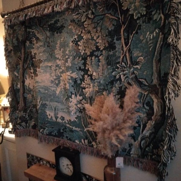 Woven Blue Tapestry French Country Decor Luxury Boho Tapestry Blue ...