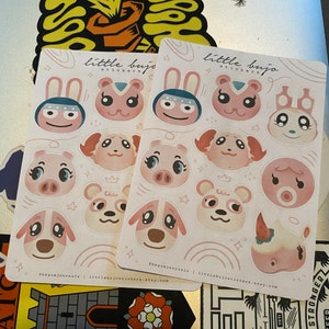 Animal Crossing Stickers Villagers Sticker Set ACNH Sticker Sheet ...