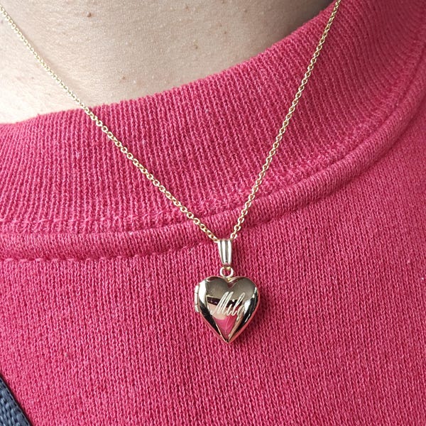 Name Personalized Heart Locket, Minimalist Personalized Gifts, Engraved ...