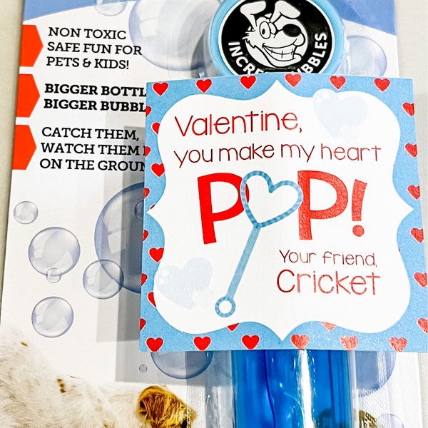 Bubble Valentine, Printable "you Make My Heart Pop!" Valentine ...