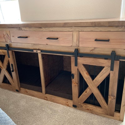 96 X 30 Triple Large Dog Kennel Entertainment Center Build Plans-dog ...