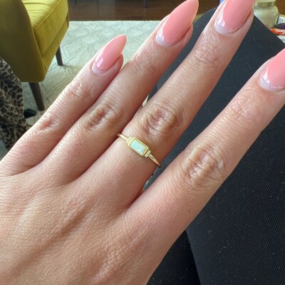 Baguette Ring, Rectangle Ring, Bezel Set Ring, Bezel Set Engagement ...