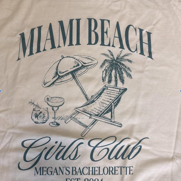 Miami Bachelorette Shirt Custom Location Bachelorette Party Shirt Beach ...