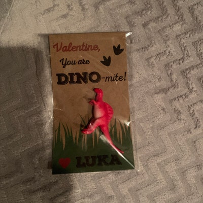 Dinosaur Valentine Cards, PRINTED Dino-mite Valentines for Boys Kids ...