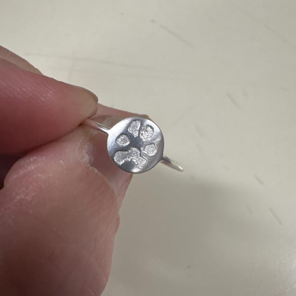 Pet Memorial Gift | Custom Paw Print Ring | Engraved Pet Print Jewelry ...