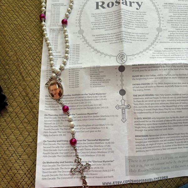 Personalized Rosary With Names , Handmade Rosary , Pearl Rosary ...