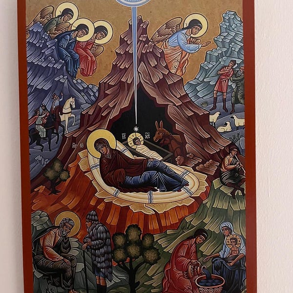 Custom Iconostasis Diptych Jesus Christ Life Giver & Virgin Mary Icon ...