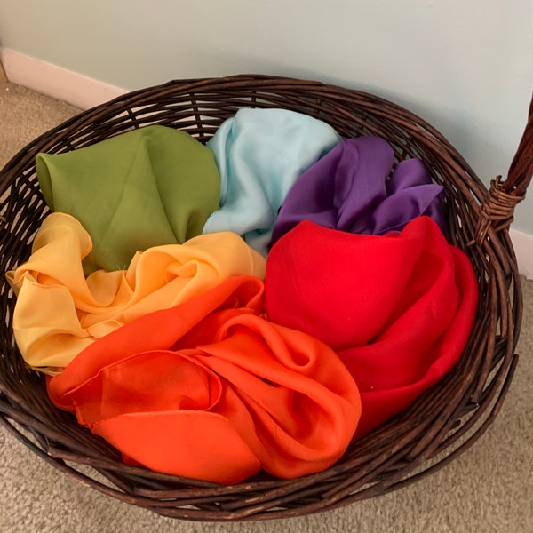 Fall Color Play Scarves - Set of 4 Vegan Playsilks - for Open-ended ...
