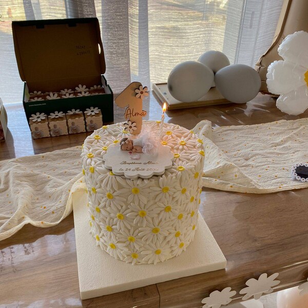 Personalized Daisy Number Cake Topper, Baby First Birthday, Custom Name ...