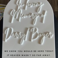 Modern Arch Acrylic in Loving Memory Sign - Memorial Keepsake - Etsy Canada