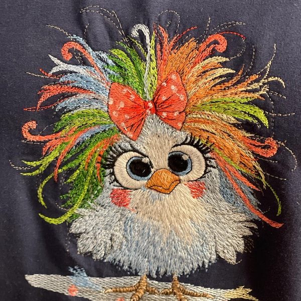 Funny Crazy Chicken Embroidery Design, Cute Chicken Machine Embroidery ...
