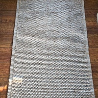 Cozy Beige Wool Rug With Custom Options - Handwoven Chunky Loop Style ...
